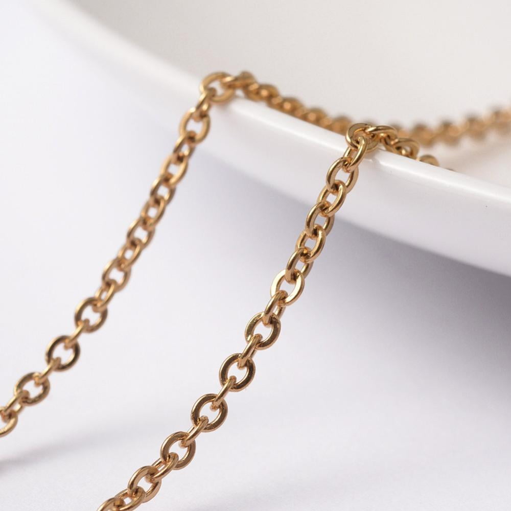 1Roll PVD Vacuum Plating 304 Stainless Steel Cable Chains Soldered with ...