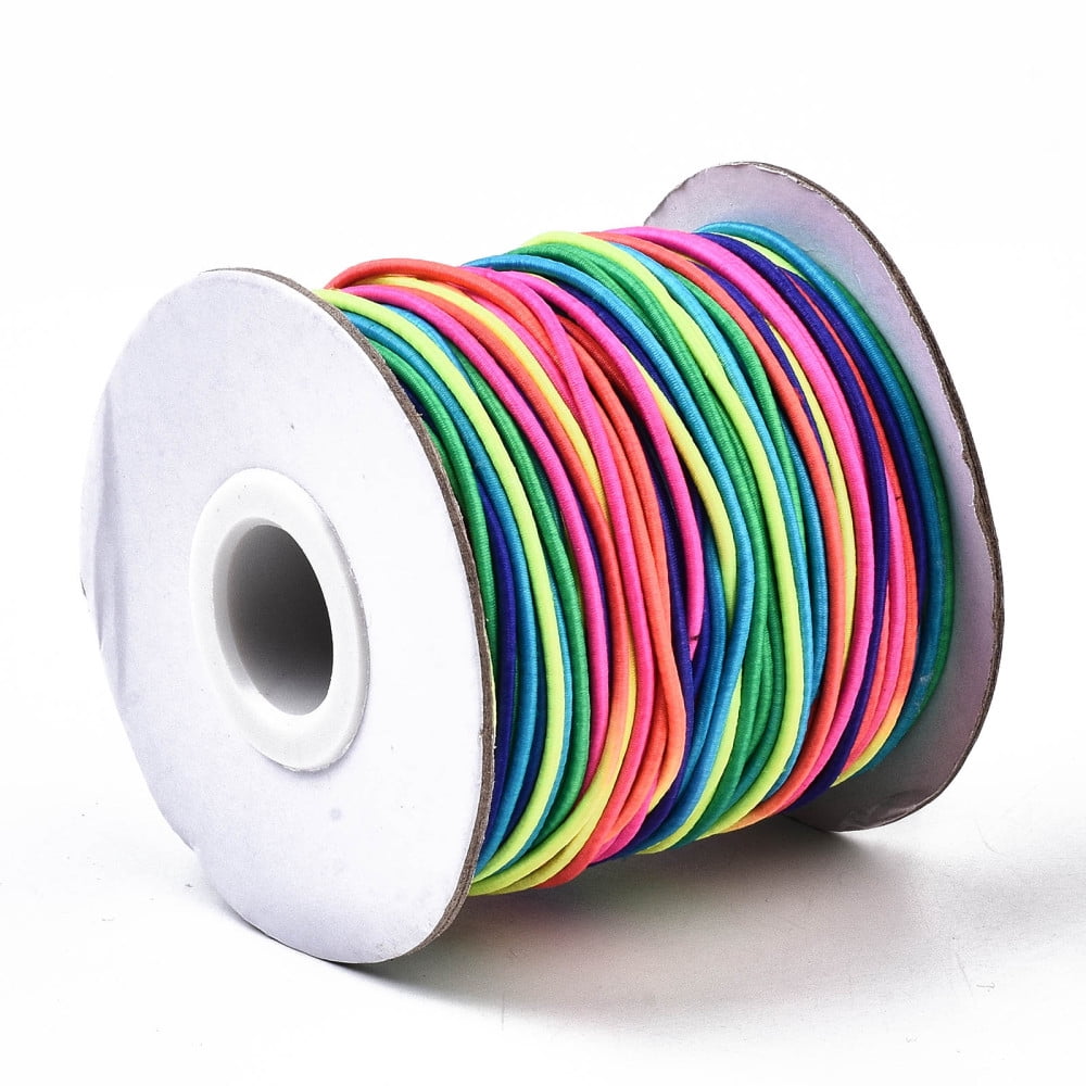 1Roll Round Elastic Cord with Nylon Outside and Rubber Inside Colorful ...