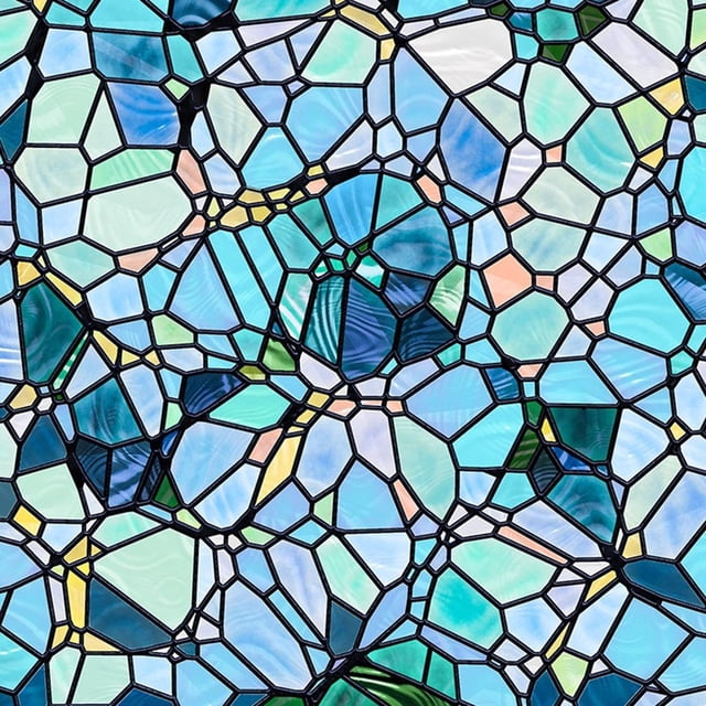 1Roll Stained Glass Sticker Privacy Decor Chapel Static Cling Casement ...