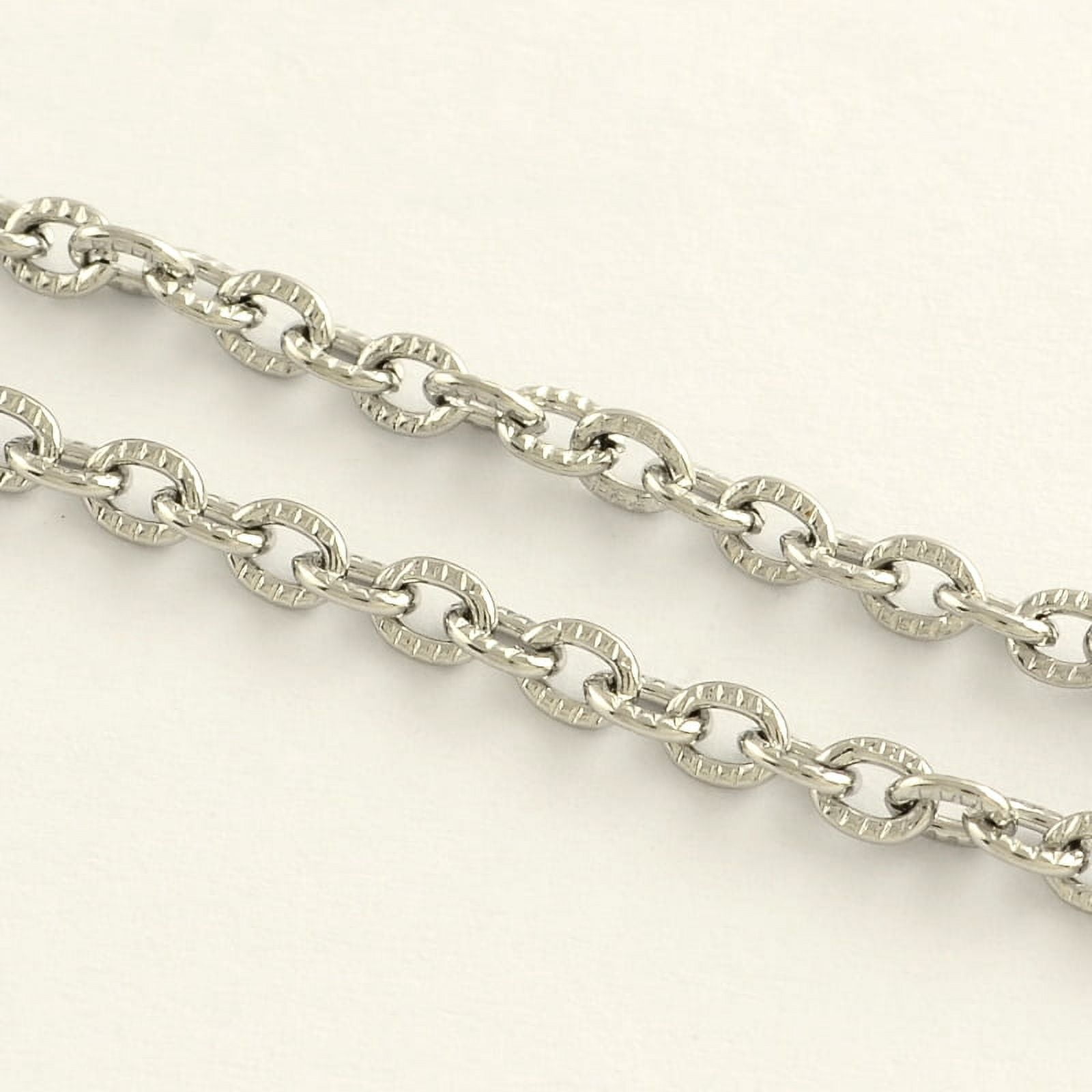 1Roll Tarnish Resistant 304 Stainless Steel Cable Chains Textured ...