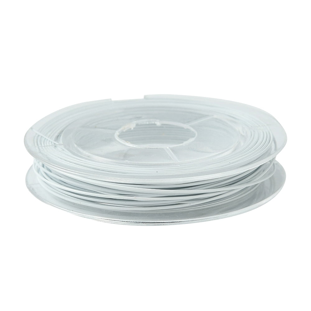 1Roll Tiger Tail Wire Nylon-coated Stainless Steel WhiteSmoke 25 Gauge ...