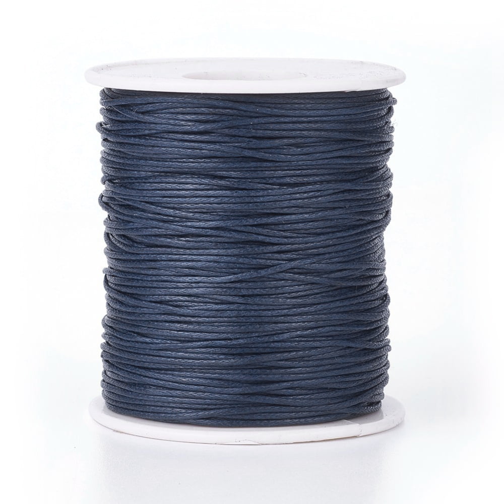 1Roll Waxed Cotton Thread Cords Prussian Blue 1mm about 100yards/roll ...