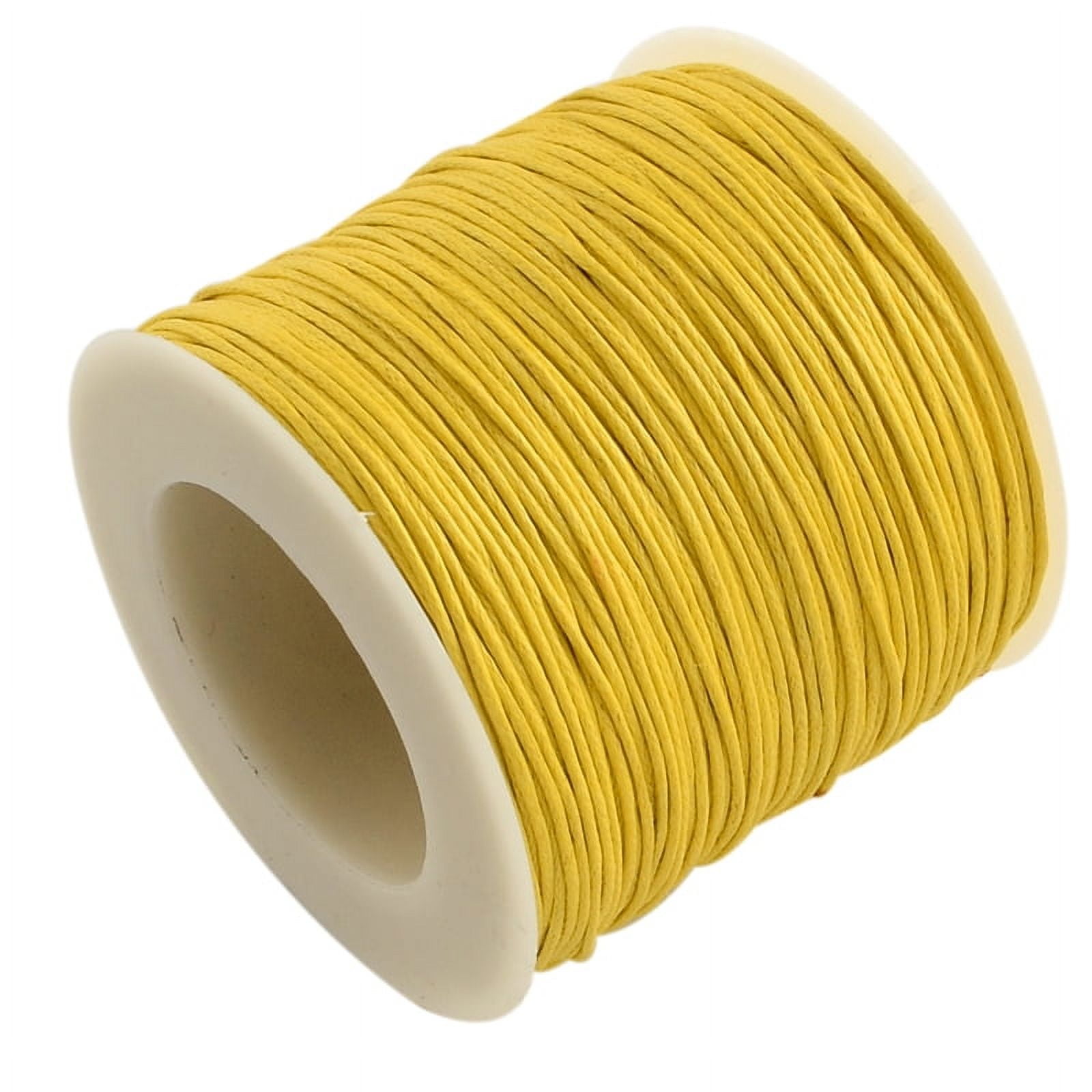 1Roll Waxed Cotton Thread Cords Yellow 1mm about 100yards/roll ...