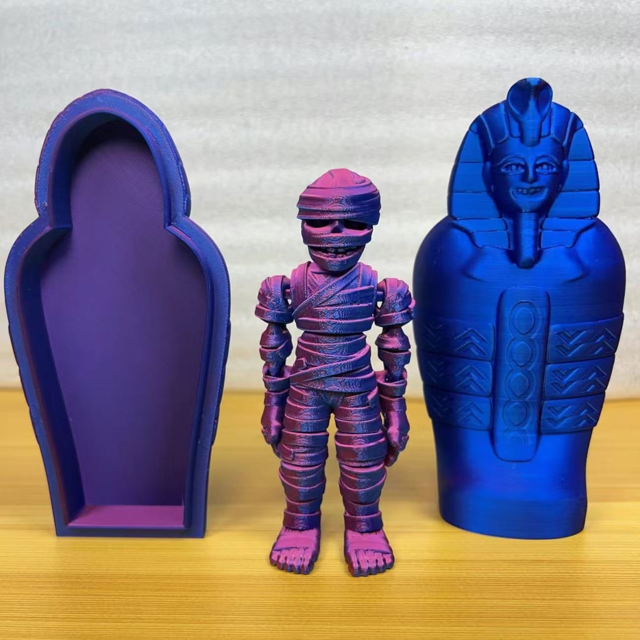 1SET purple blue 9CM Egyptian pharaoh mummy + 11CM Sphinx 3D printed ...