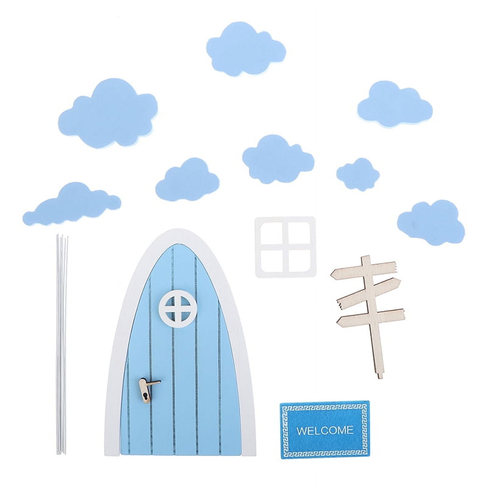 1Set 1:12 Dollhouse Miniature Door Fairy Elf Door Colorful Clouds ...