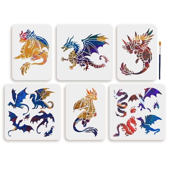 1Set 1 Set PET Hollow Out Drawing Painting Stencils Photo Album with ...