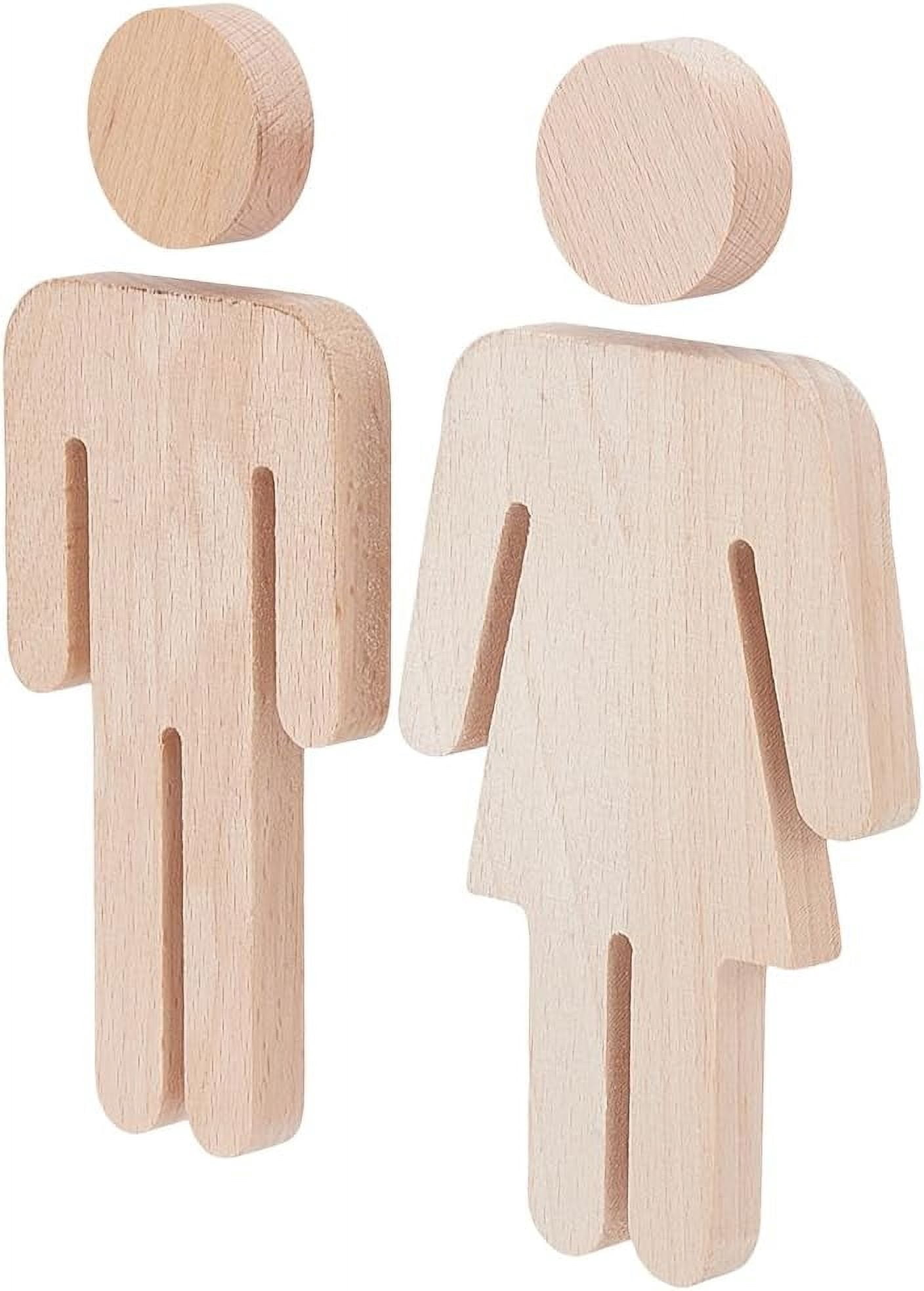 1Set 1 Sets Wooden WC Sign Men and Women Bathroom Door Signs Male ...