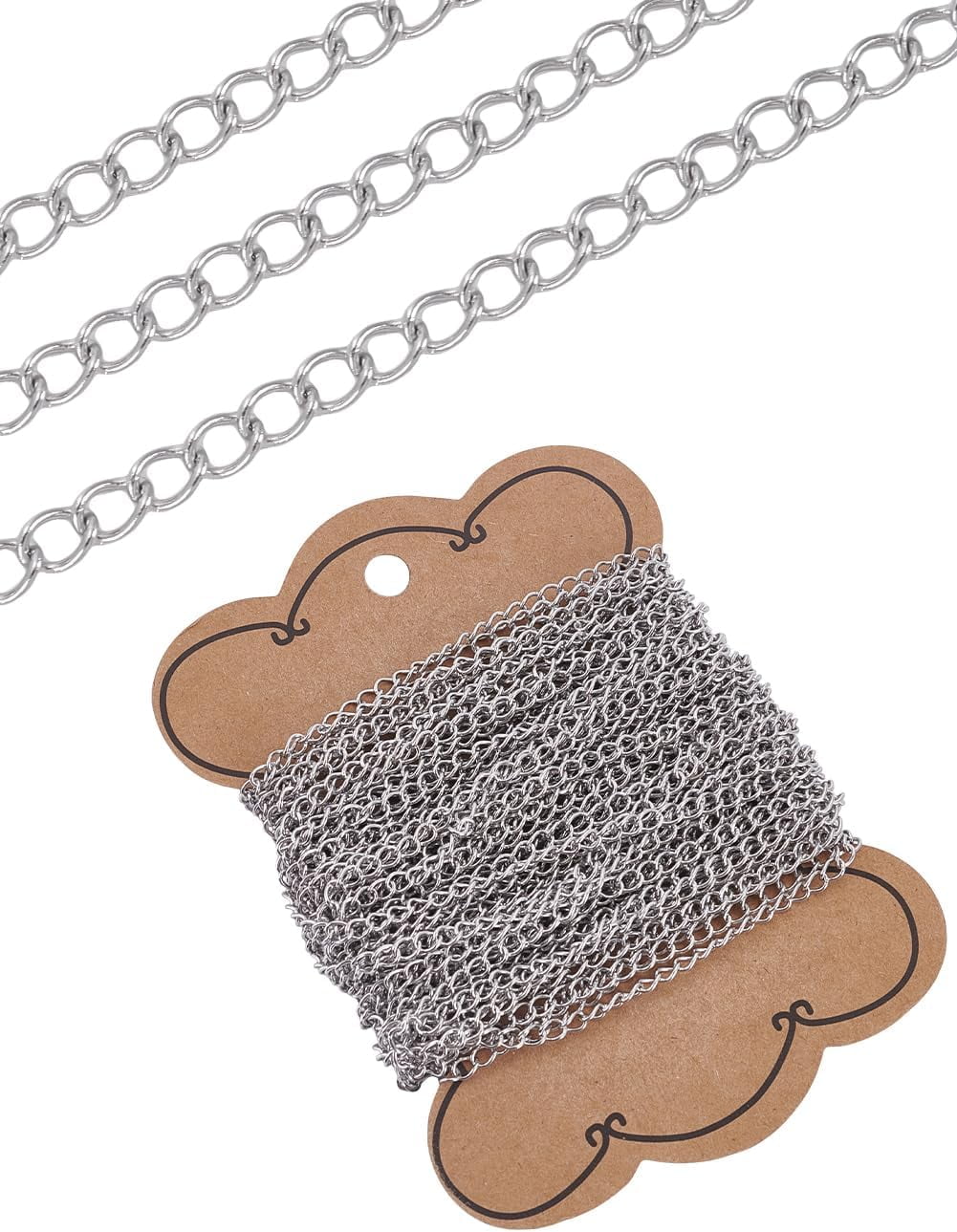 1Set 10.9 Yards 304 Stainless Steel Double Link Chains 4x3x0.6mm ...