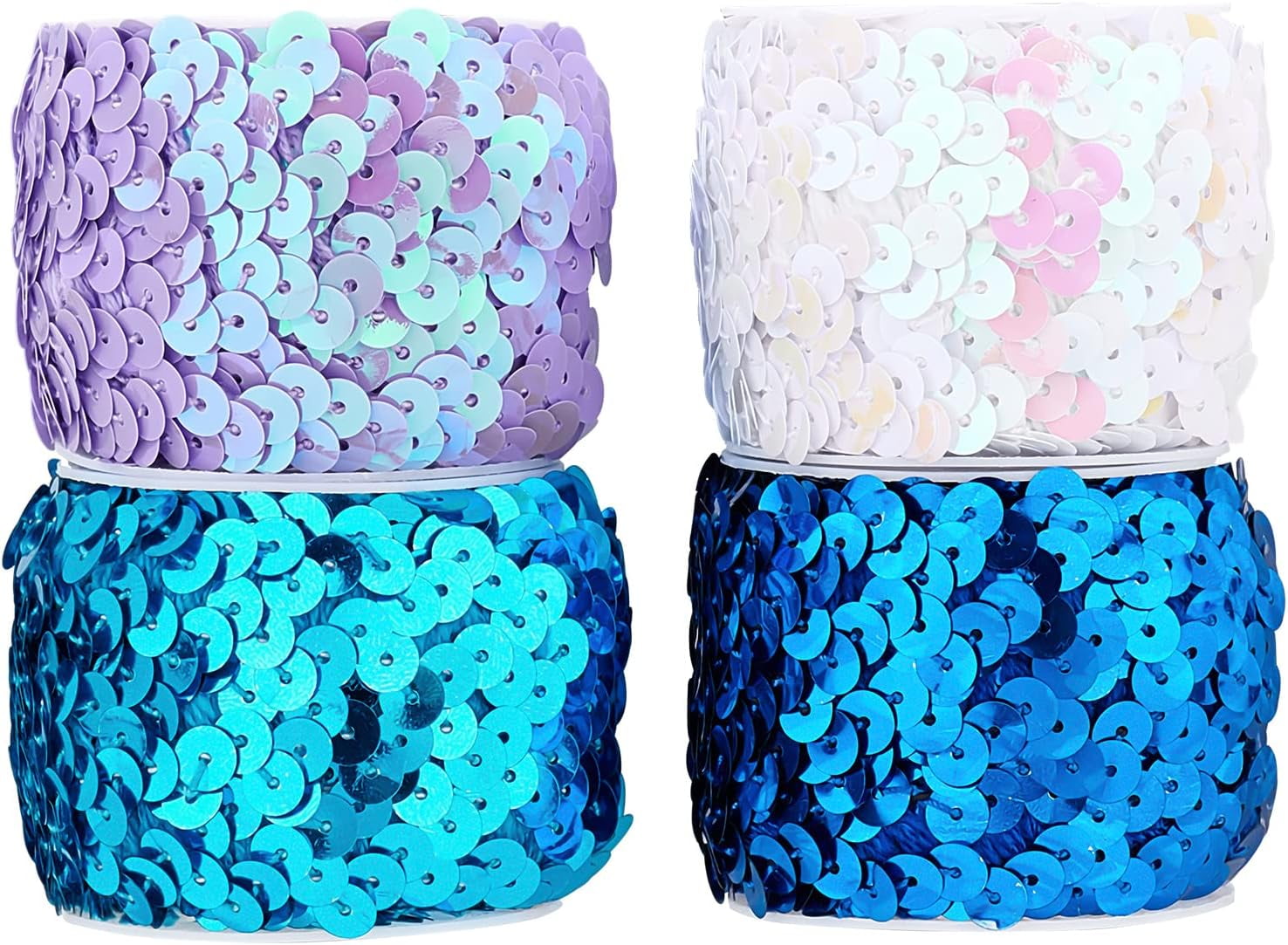 1Set 10 Yard/9m Elastic Sequin Trim 4 Colors 3/4 inch/20mm Elastic ...