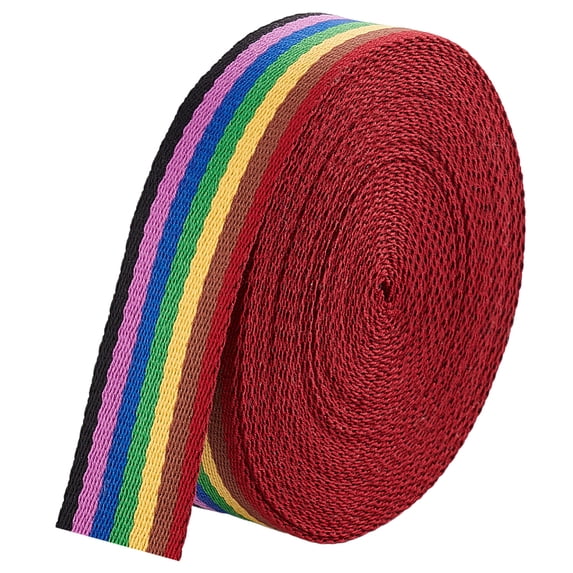 1Set 10 Yards Candy Color Polycotton Ribbon Rainbow Striped Ribbon Bag ...