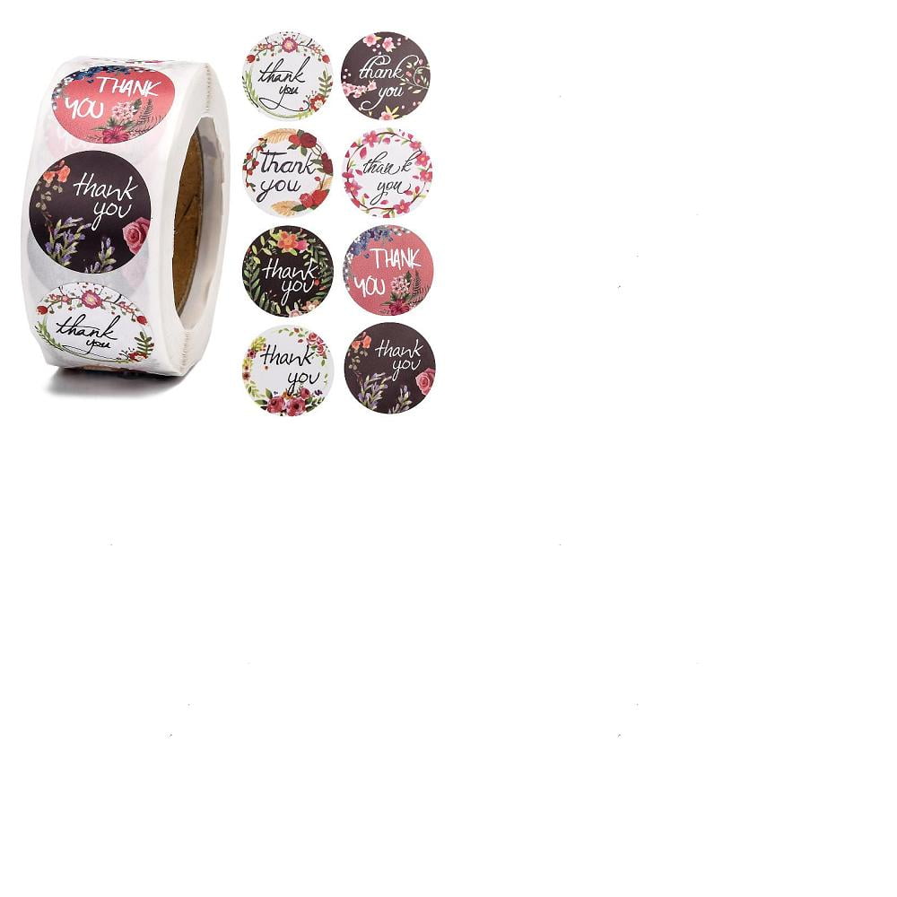 1Set 100Pcs 2 Rolls 1 Inch Thank You Theme Self-Adhesive Paper Stickers ...