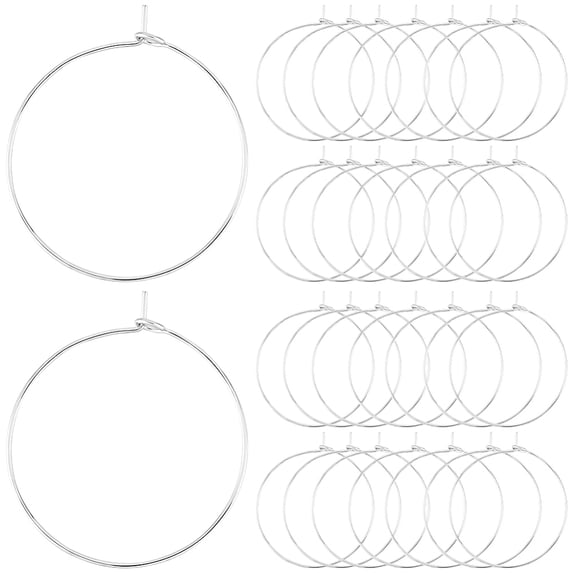 1Set 100Pcs 316 Surgical Stainless Steel Wine Glass Charms Rings DIY ...