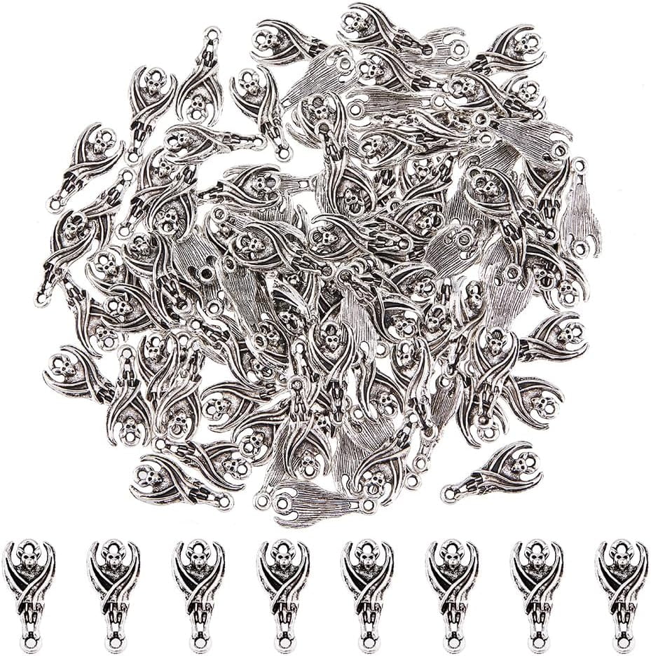 1Set 100Pcs Bats Connector Charm Alloy Bat Charms Gothic Style Charm ...