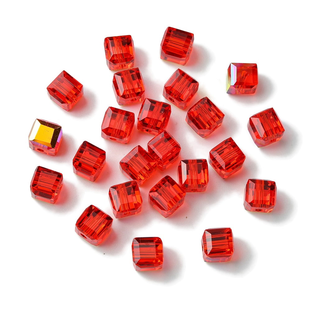 1Set 100Pcs Transparent Electroplate Glass Beads AB Color Plated ...
