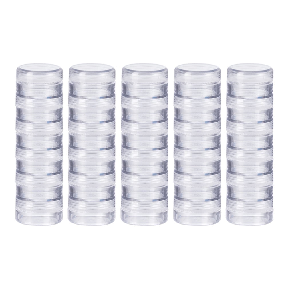 1Set 10G/10ML Stackable Round Plastic Containers 5 Column(6 Layer/Column) Bead Storage Jars ...