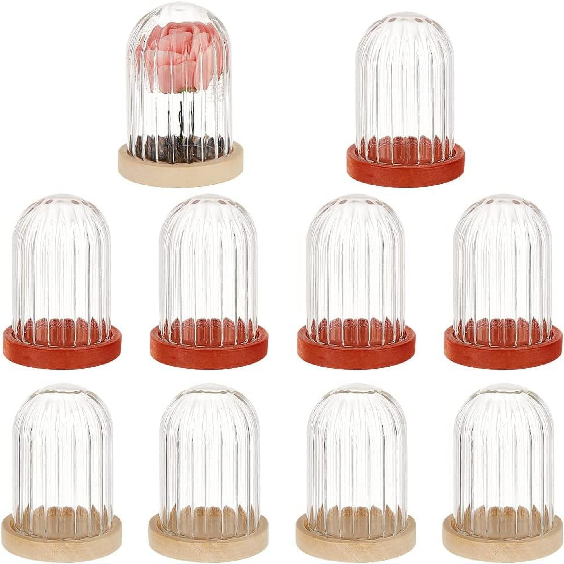 1Set 10Pcs 2 Colos Glass Dome Cover Decorative Display Case Cloche Bell ...