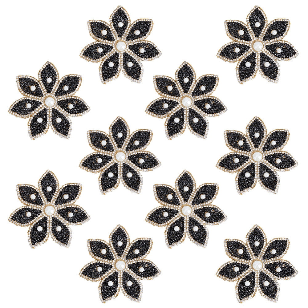 1Set 10Pcs Flower Shape Hotfix Rhinestone Appliques Costume Accessories ...