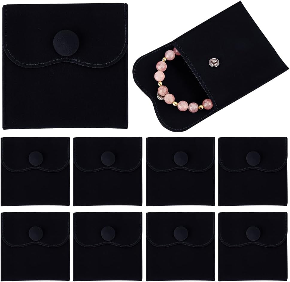 1Set 10Pcs Velvet Jewelry Pouches Jewelry Gift Bags with Snap Button ...