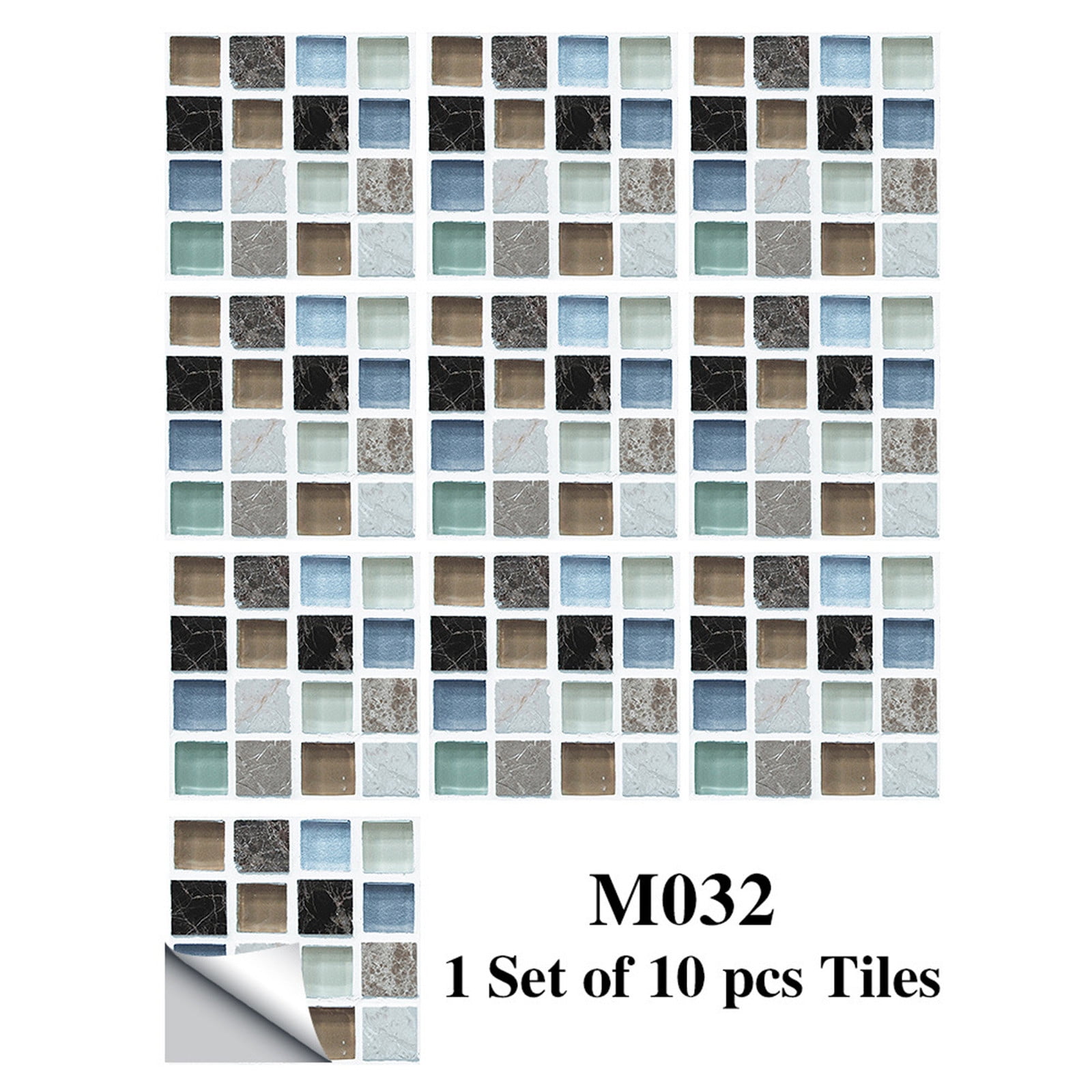 1Set 10pc Self Adhesive Tile 3D Sticker Kitchen Bathroom Wall Sticker Decoration/ Sequin Mosaic ...