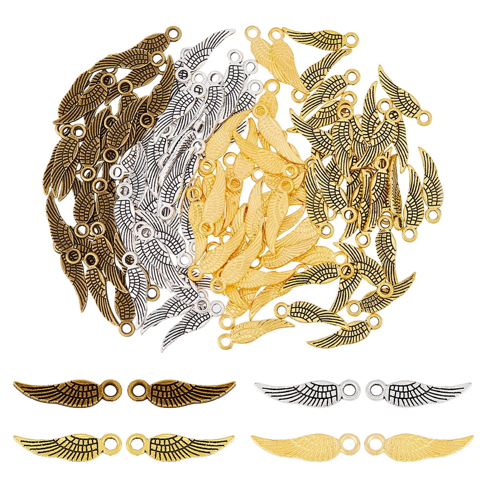 1Set 120Pcs 4 Colors Tibetan Style Alloy Wing Charms Mixed Color ...