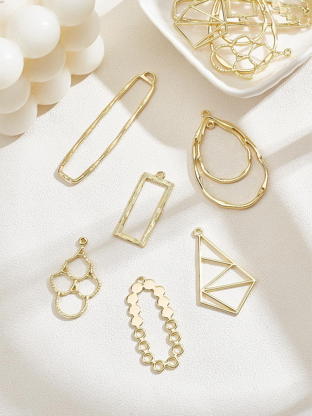 1Set 12Pcs Geometric Alloy Pendants Mixed Shapes Dangle Charms Light ...