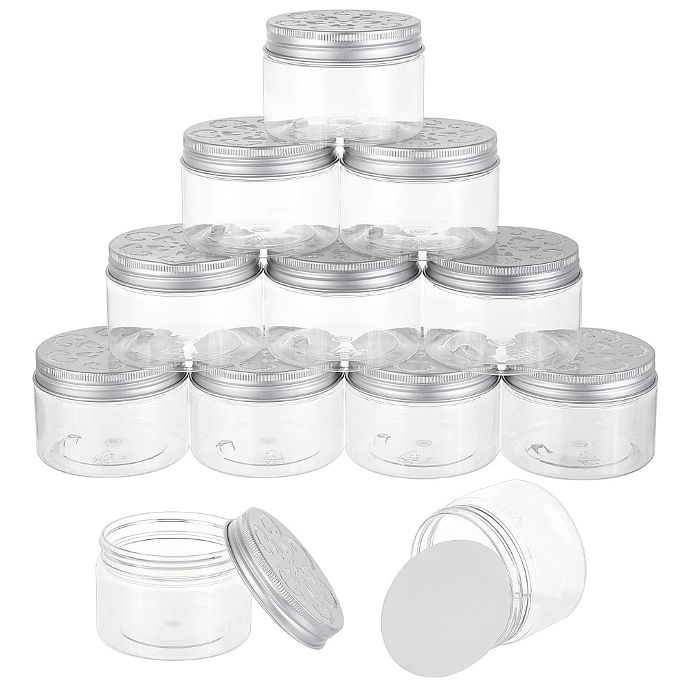 1Set 12Pcs PET Plastic Cream Jar Refillable Lotion Containers Travel ...
