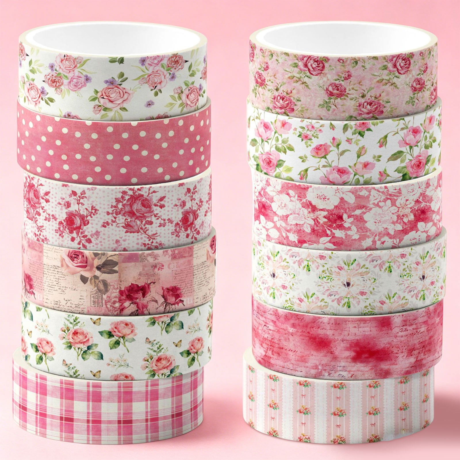 1Set(12Rolls) Vintage Floral Washi Tape, 15mm Decor Tape for Scrapbook ...