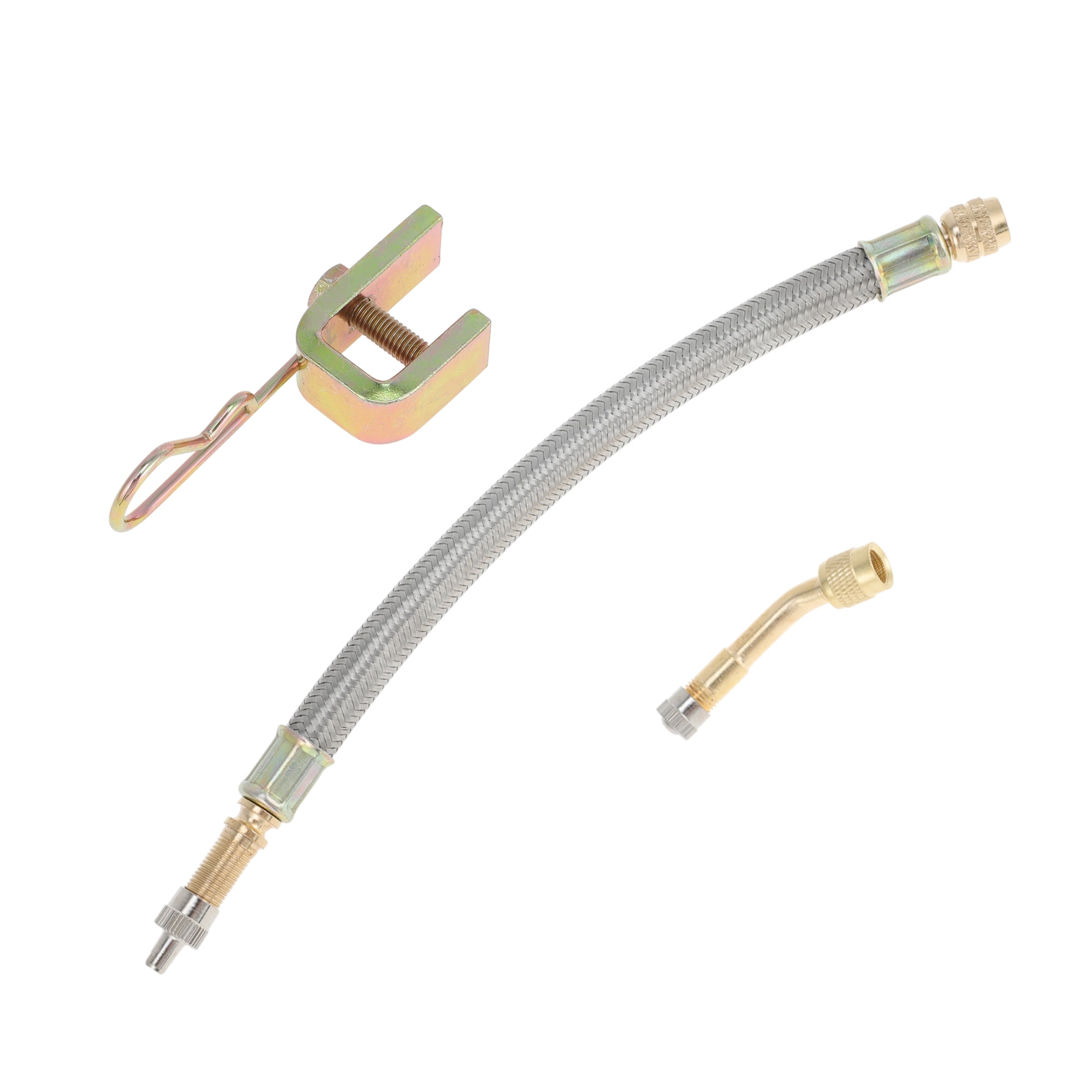 1Set 135 Degree Copper Tire Valve Extension with Flexible Stainless ...
