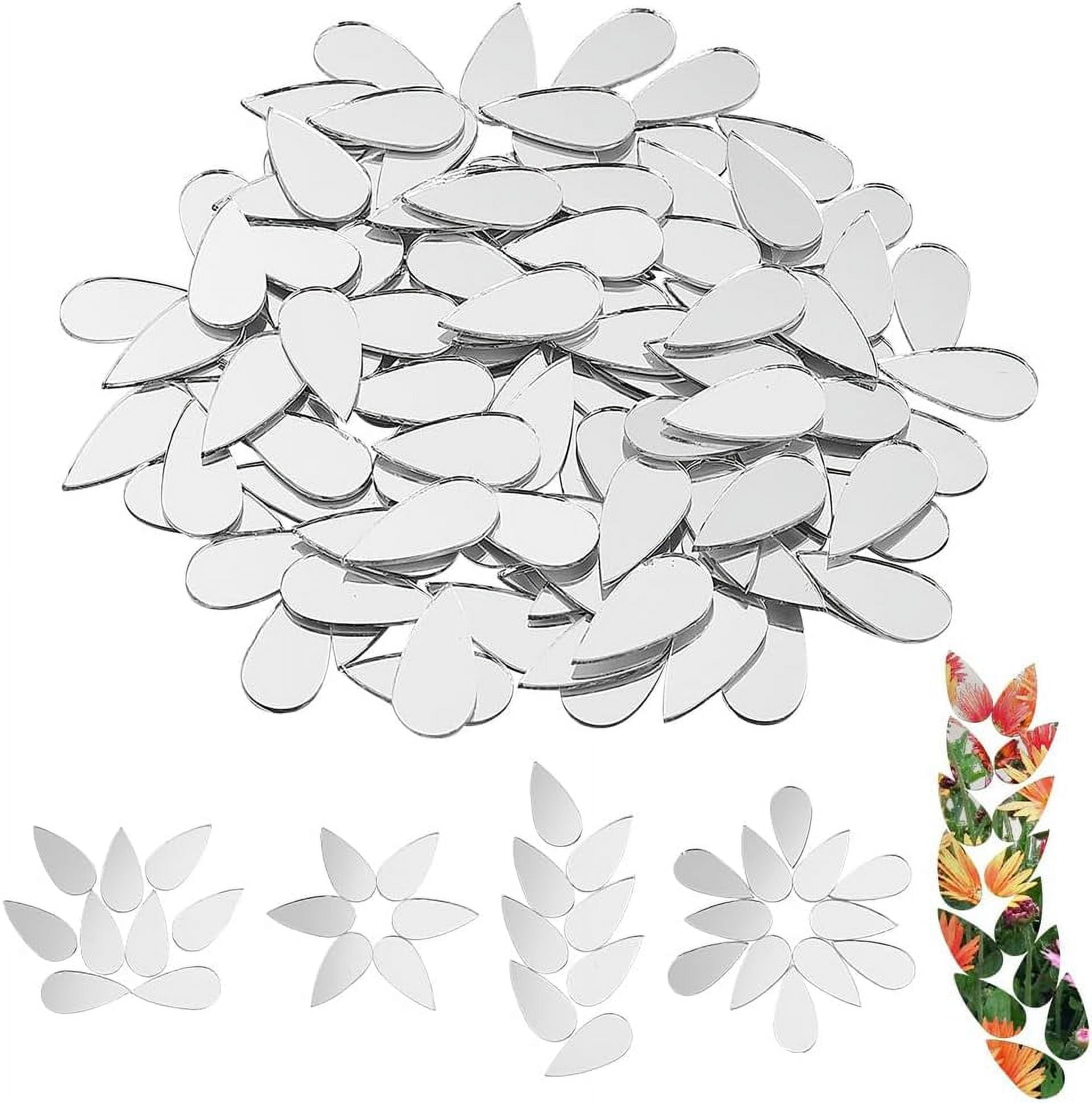 1Set 150pcs Teardrop Craft Mirrors 0.5x1 Inch Small Mirror Tiles Non ...