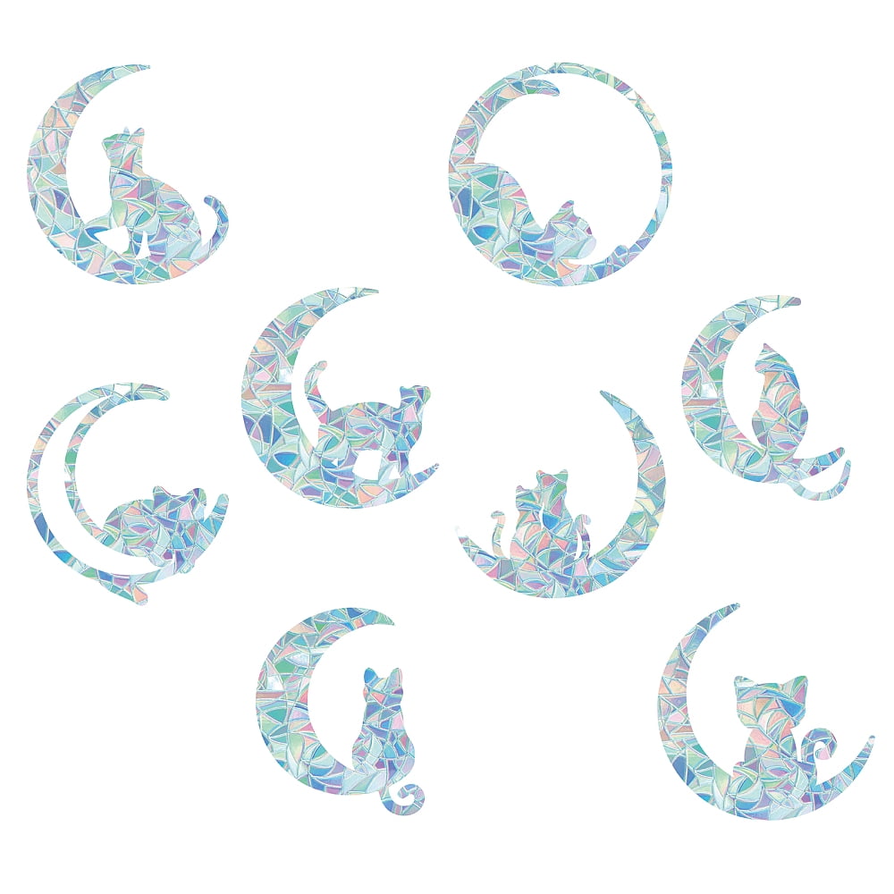 1Set 16 Sheets 8 Styles Waterproof PVC Colored Laser Stained Window ...