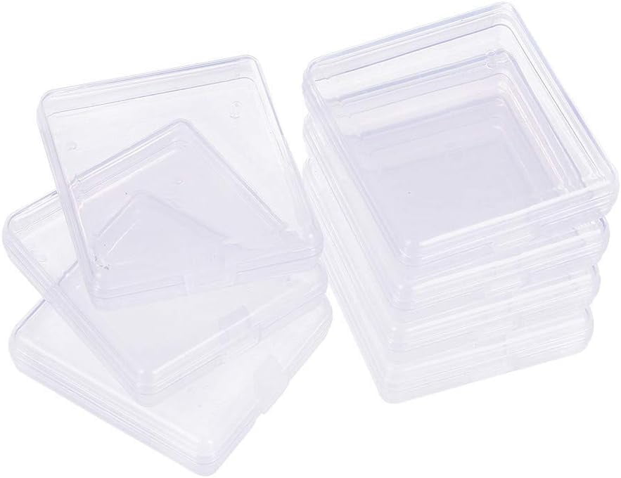 1Set 18 Pack Rectangle Clear Plastic Bead Storage Containers Box Case ...