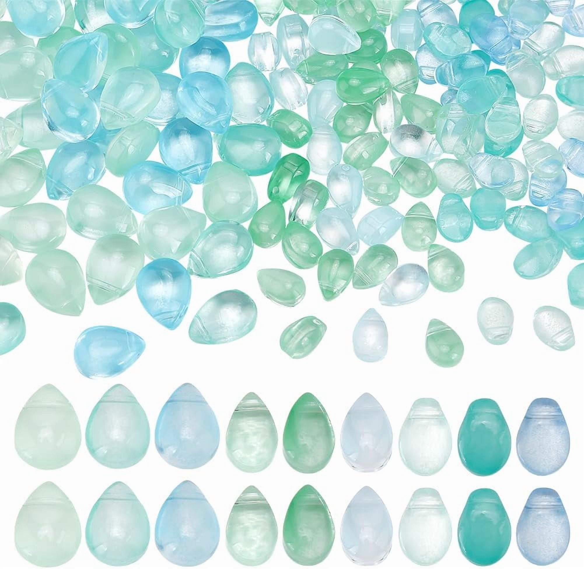 1Set 180Pcs Transparent Spray Painted Glass Charms Teardrop Mixed Color ...