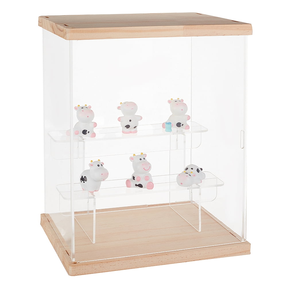 1Set 1Pc Acrylic Display Frame Doll Display Box with Wood Rectangle ...