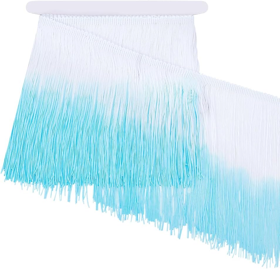 1Set 2.19 Yard Two Tone Fringe Tassel Trim 7-7/8 inch Wide Polyester ...