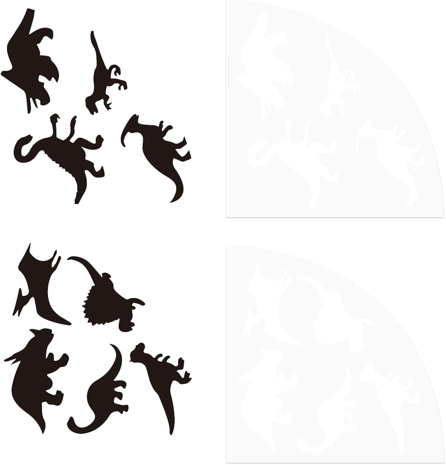 1set 2 Pcs Dinosaur Acrylic Sleeve Stencil Plastic Painting Stencil ...