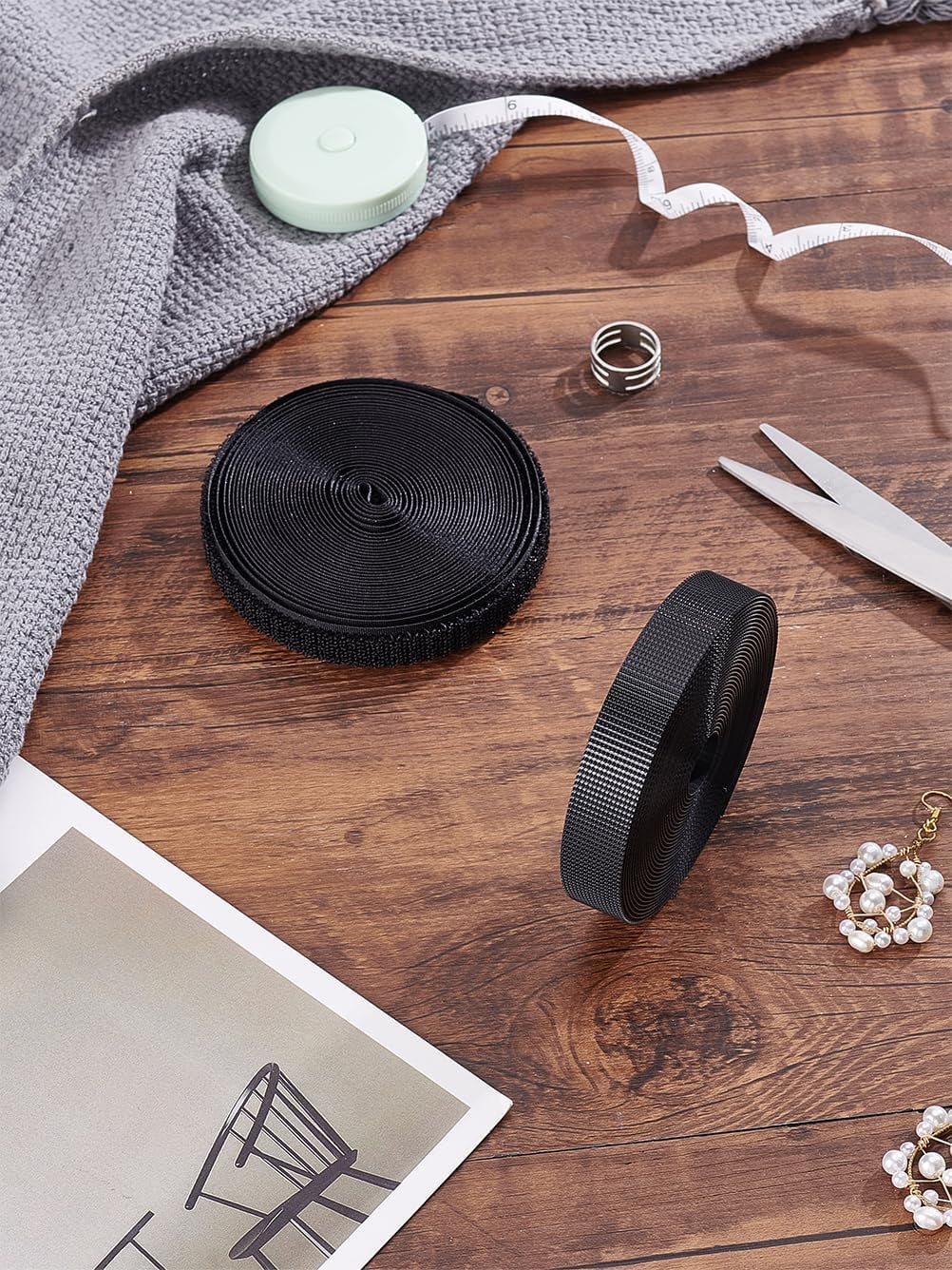 1Set 2 Roll 10M 16x2.5mm Nylon Hook and Loop Tapes Double Sided Nylon ...