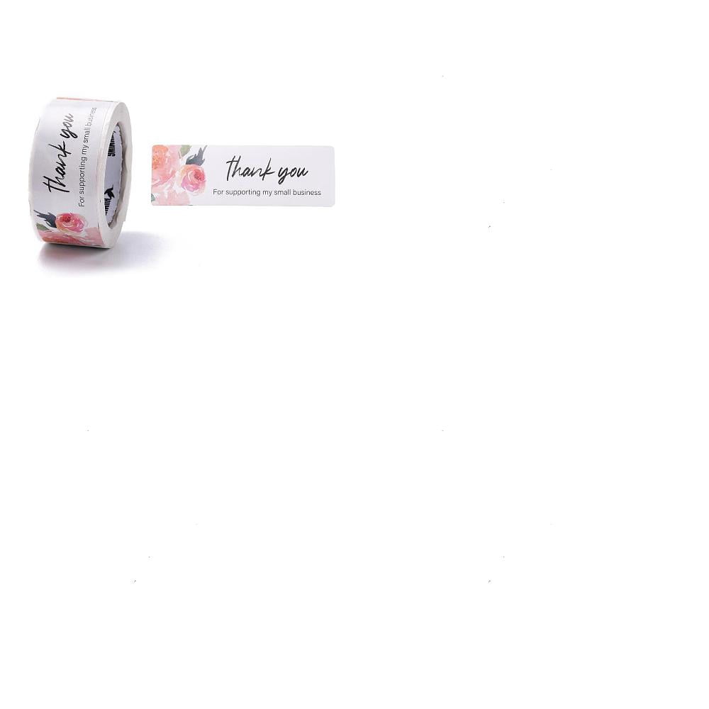 1Set 2 Rolls Self-Adhesive Paper Gift Tag Youstickers Rectangle Thank ...