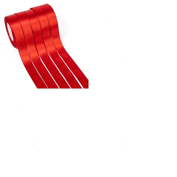 1Set 2 Rolls Single Face Satin Ribbon Polyester Ribbon Valentines Day ...