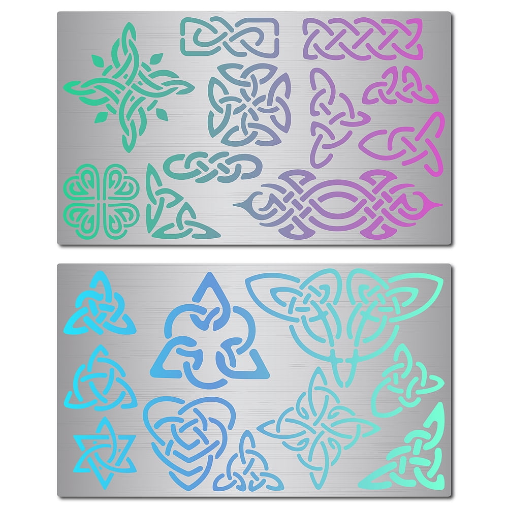 1Set 2 Styles Metal Celtic Knot Stencil Stainless Steel Painting ...