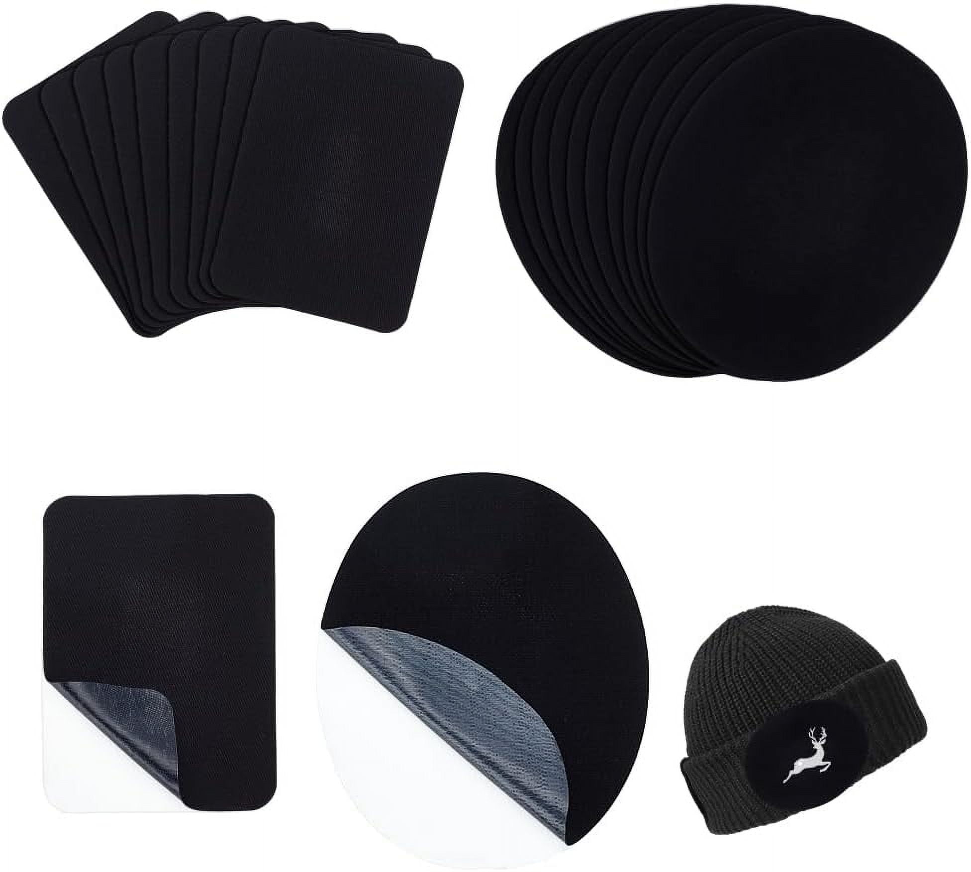 1Set 20 Pcs Black Self-Adhesion Cloth Patches Oval and Rectangle Repair ...