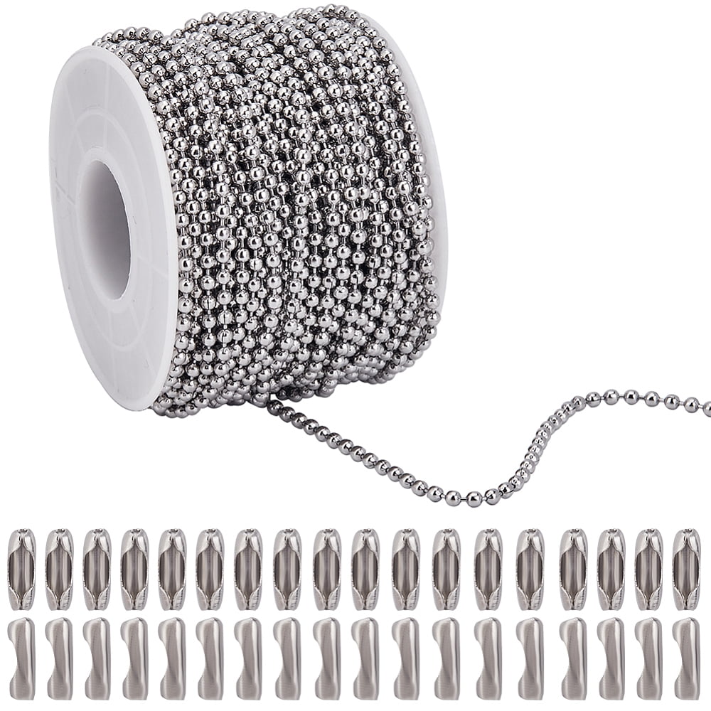1Set 201 Stainless Steel Ball Chains Bracelet Necklace Making Kit ...