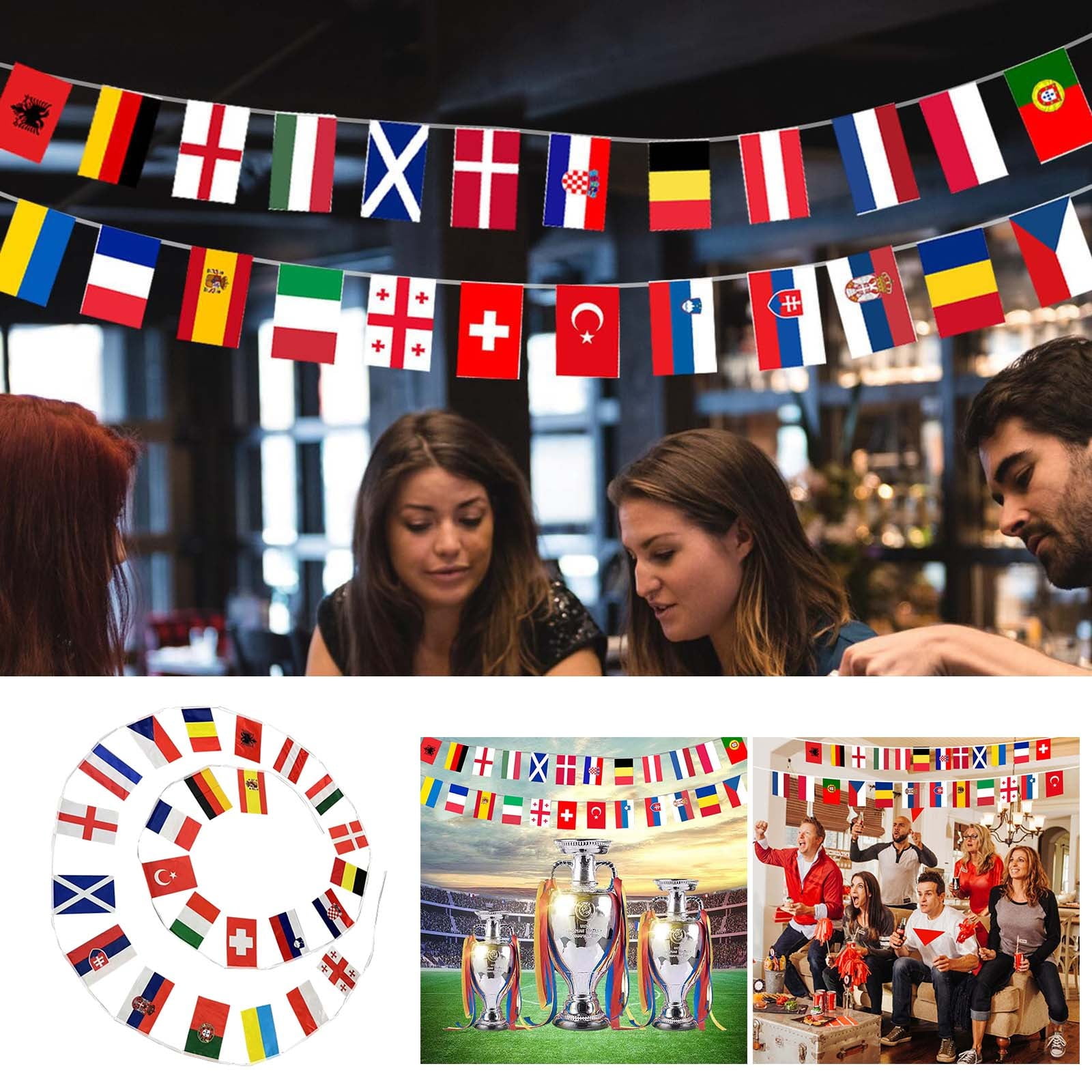 1Set 2024 European Football Championship Bunting Flags European Flag ...