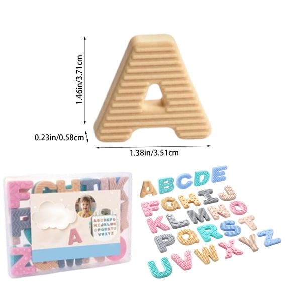 1Set 2026 New! 26PCS Magnetic Letters, Sensory Silicone Alphabet Fridge ...