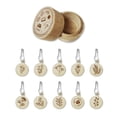 1Set 20Pcs 10 Style Round Wood Locking Stitch Markers with Gourd Safety ...