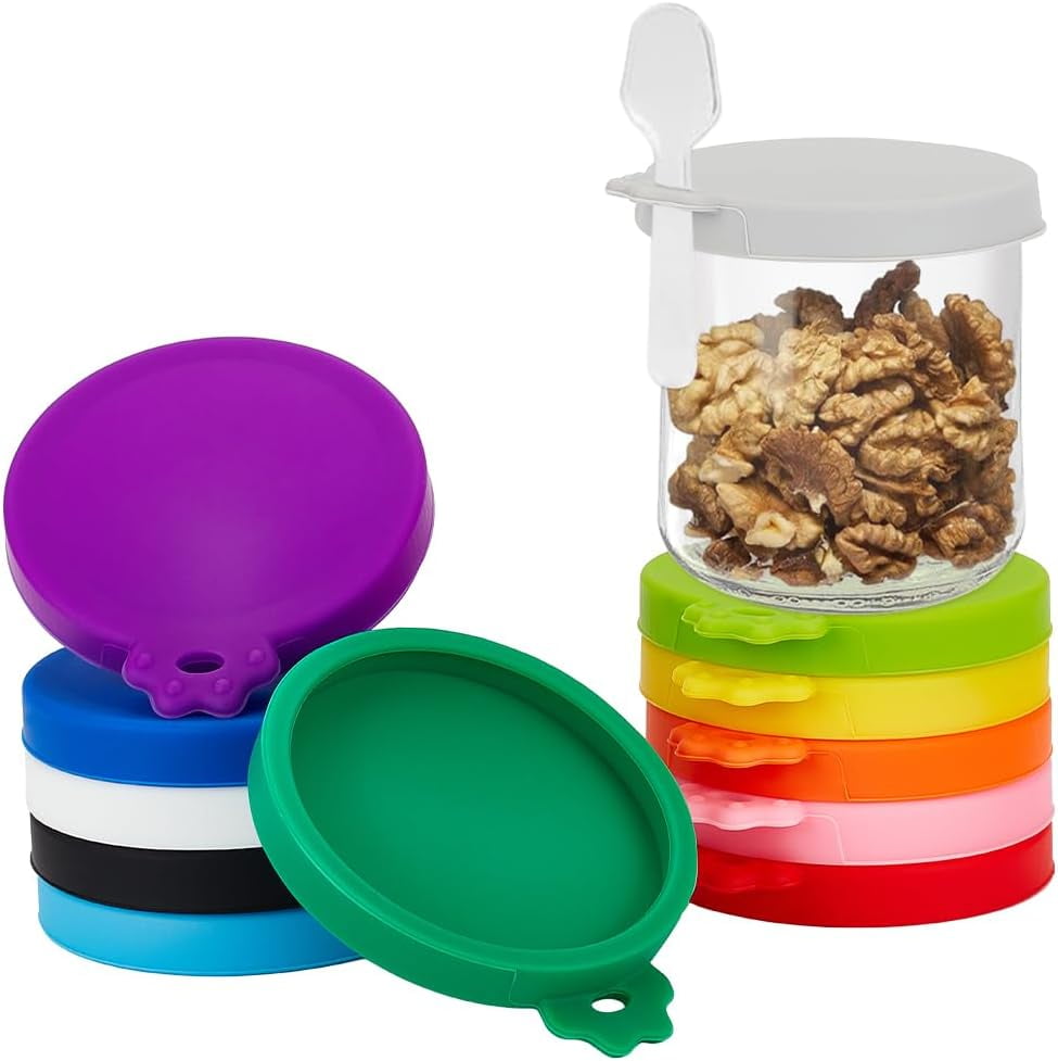 1Set 24 Pack Yogurt Jar Lids Colorful Silicone Jar Lids Container Lids ...