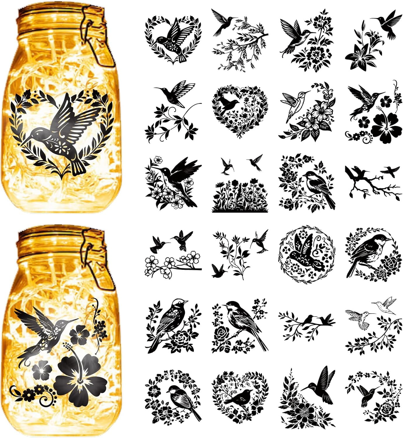 1Set 24Pcs 24 Styles PVC Self Adhesive Stickers Waterproof Embossed ...