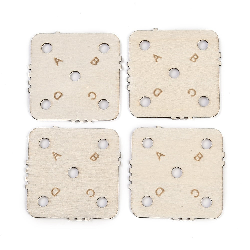 1Set 24Pcs Wooden Knitting Loom Board Square Blanched Almond 4.6x4.7x0 ...