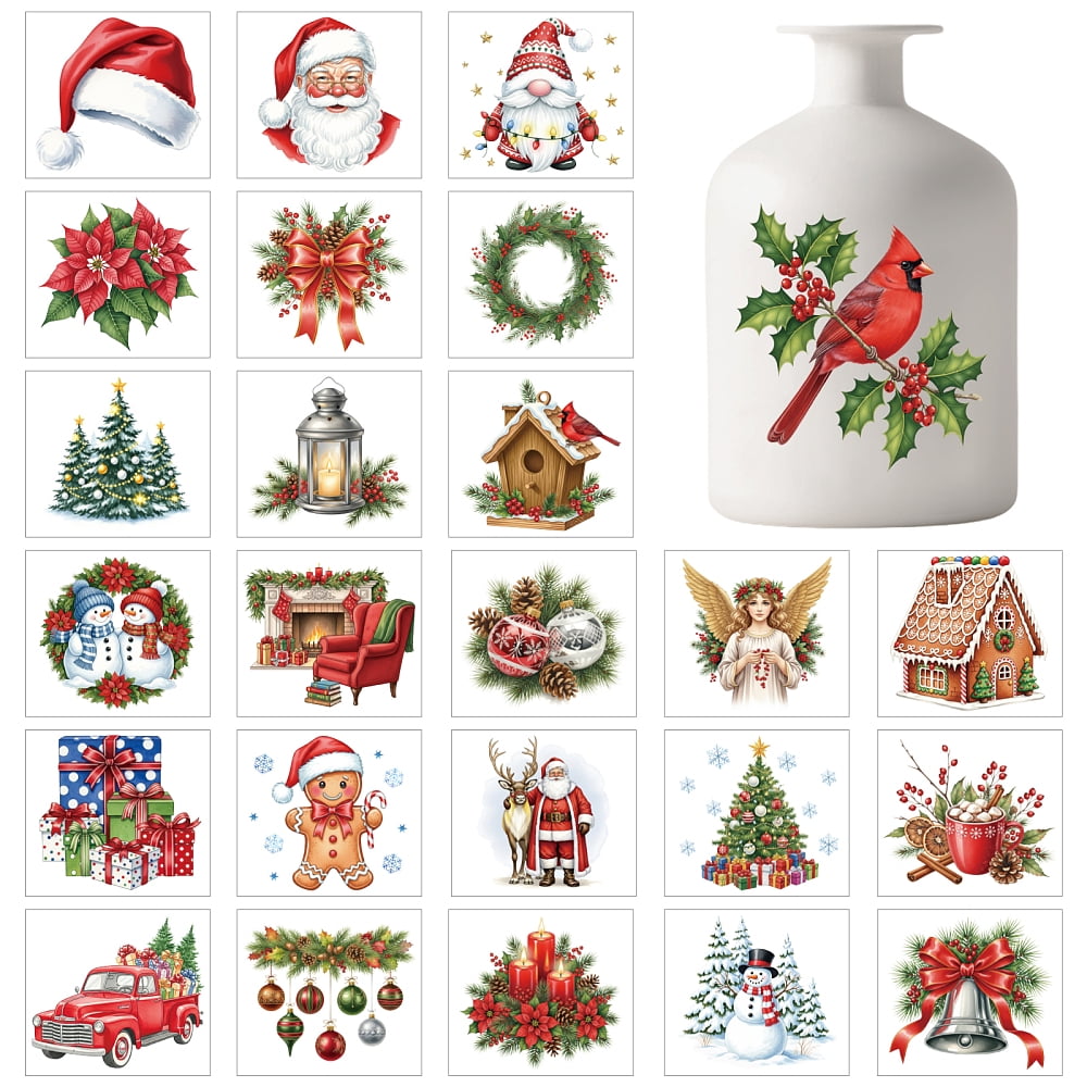 1Set 25Pcs 25 Styles PVC Self Adhesive Stickers Waterproof Embossed ...
