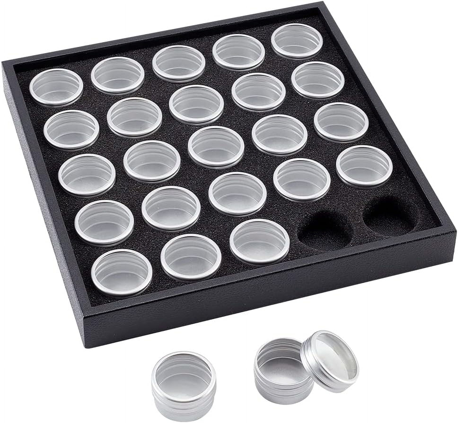 1Set 25Pcs Column Aluminium Tin Cans with Plastic Tray Aluminium Jar ...