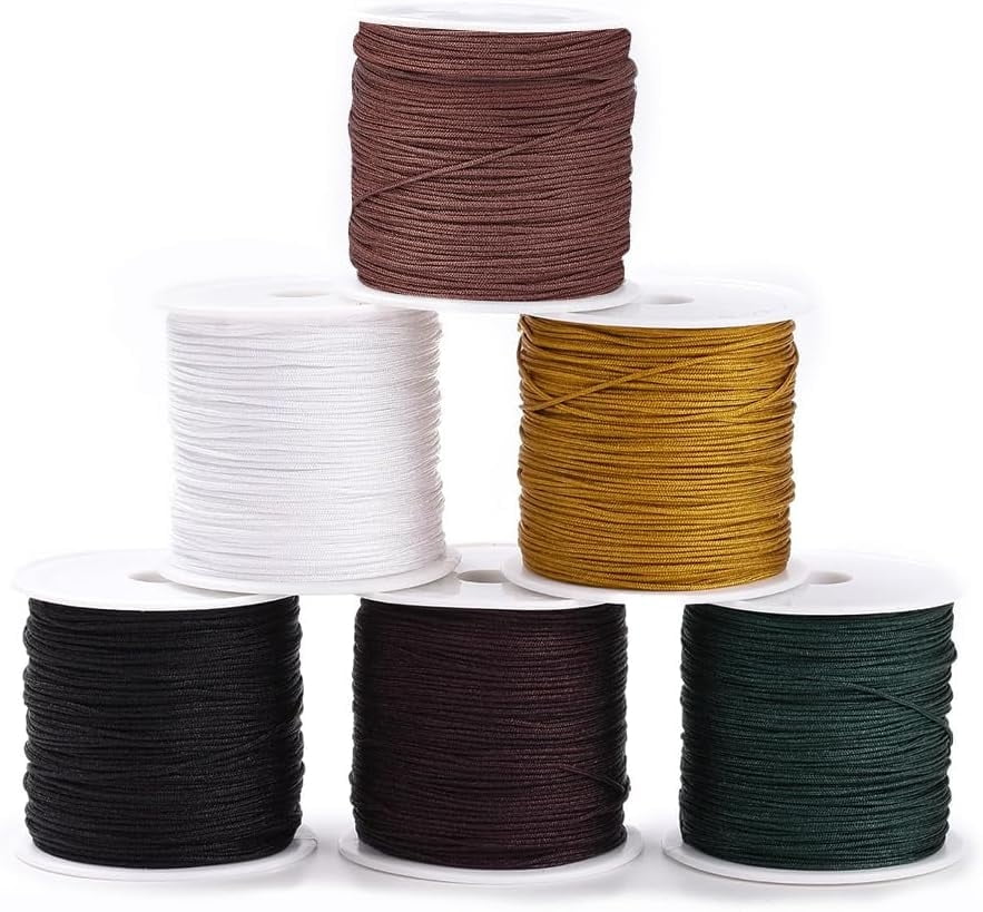 1Set 294 Yards 0.8mm Nylon String for Bracelets 6 Colors Beading Cord ...